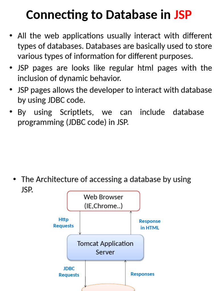 Connecting To Database in JSP | PDF