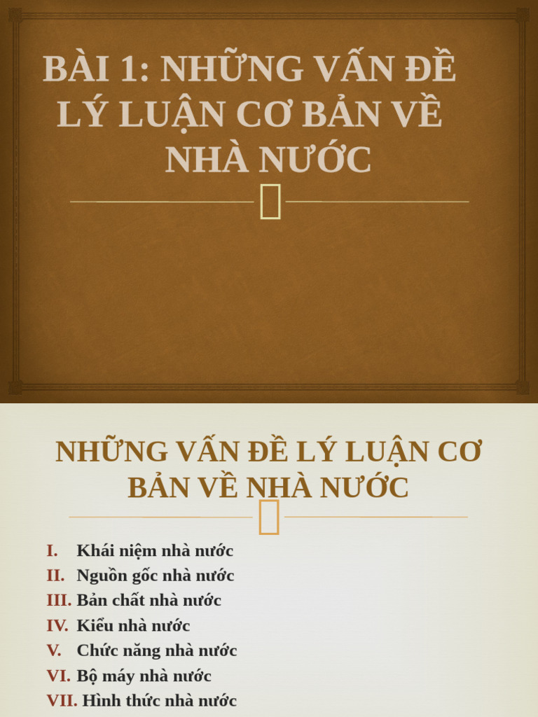 Bai 1 - Nhung Van de Li Luan Co Ban Ve Nha Nuoc | PDF
