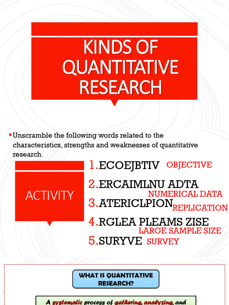 Kinds of Quantitative Research | PDF