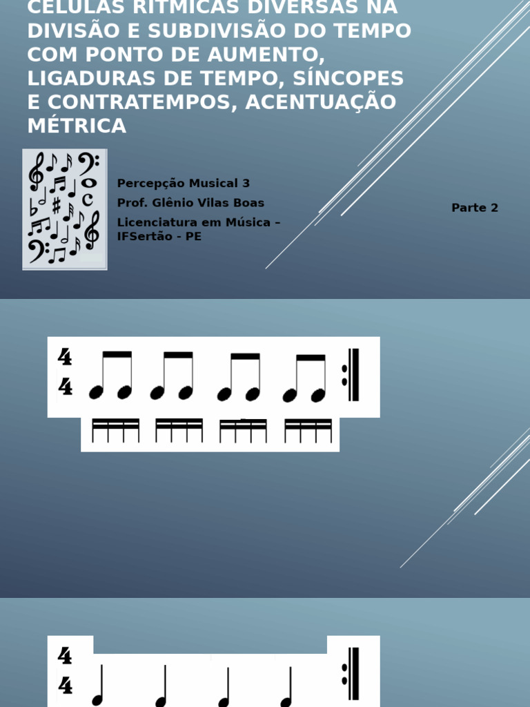 Células Rítmicas Diversas Subdivisão - PPSX | PDF