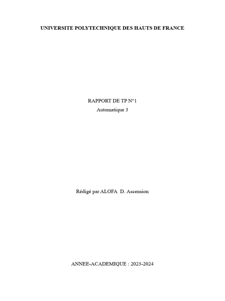 TP Et Rapport de TP | PDF