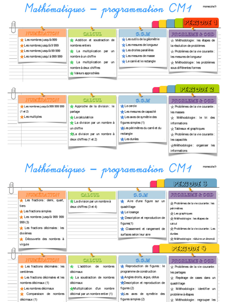 Litchi cm1 Programmation Maths | PDF