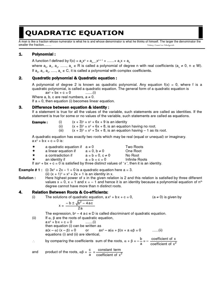 Theory of Equations | PDF | Zero Of A Function | Polynomial