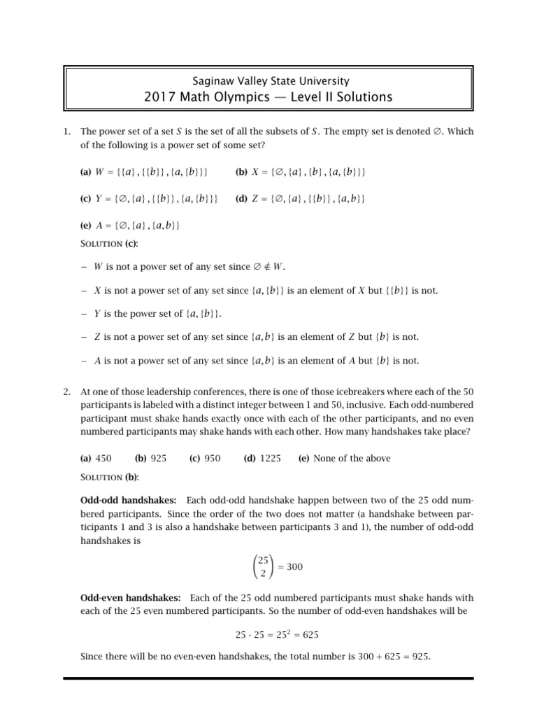 2017 Level2 Solutions Pdf