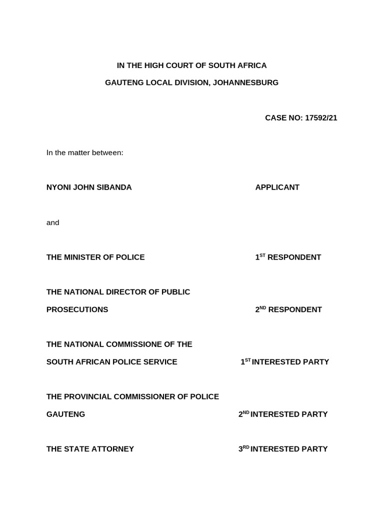 Application For Condonation 2.5.24 - DF Sibanda | PDF