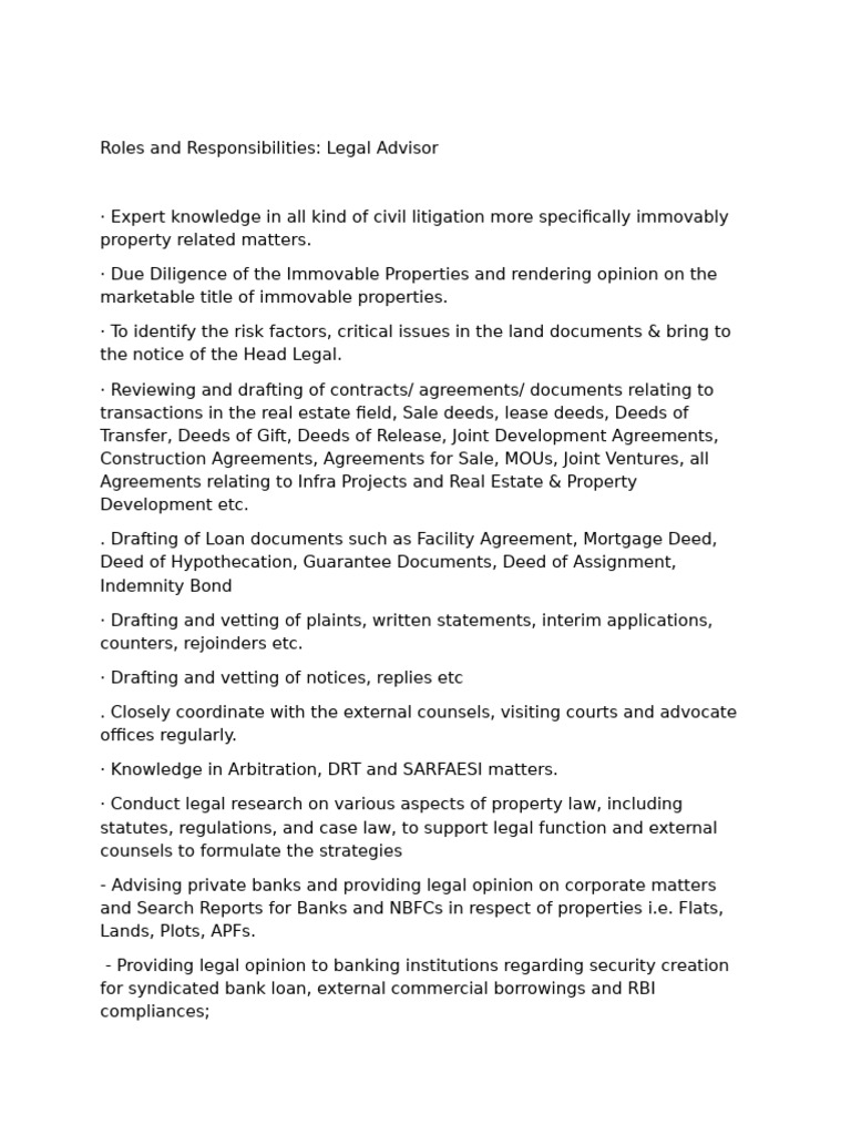 Roles and Responsibilities | PDF