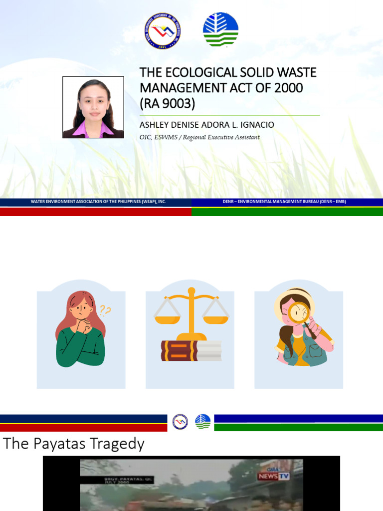 RA 9003 The Ecological Solid Waste Management Act of 2000 - Ashley ...