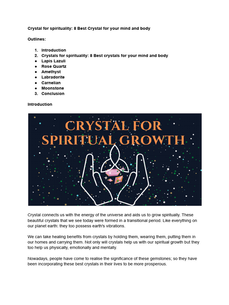 Crystal For Spirituality and Mind | PDF | Quartz | Psychology