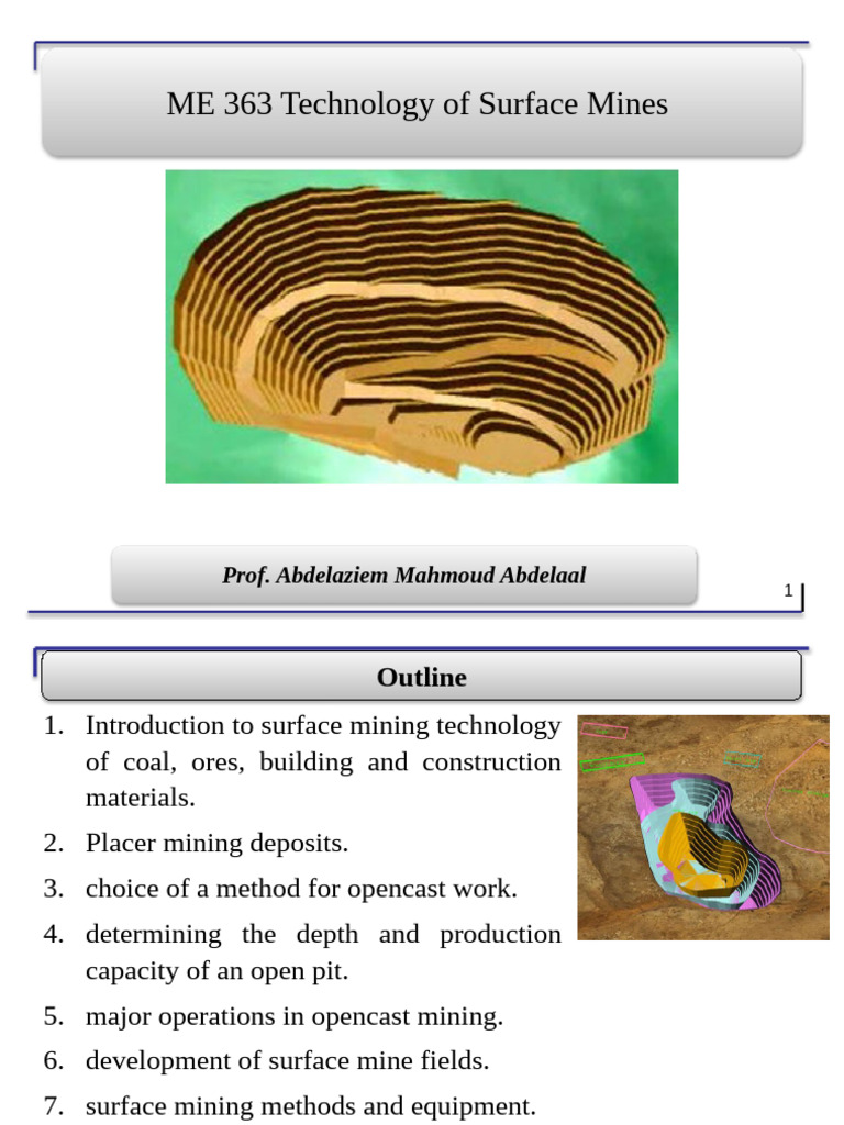 1-2 Technology of Surface Mines | PDF