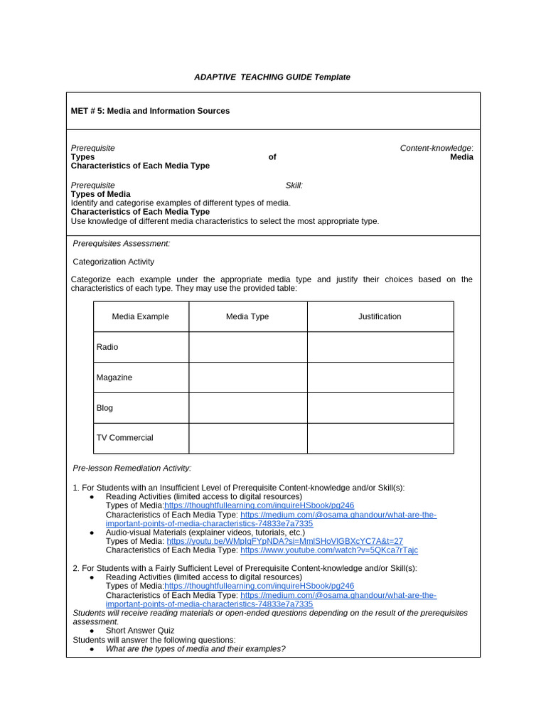 Teaching Guide | PDF