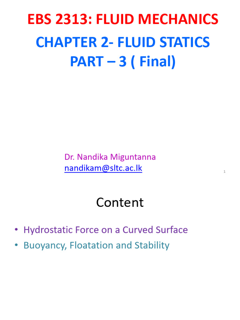 20_EBS2313 FLUID MECHANICS - Chapter 2- Static Fluid- Part 3 (Final) | PDF