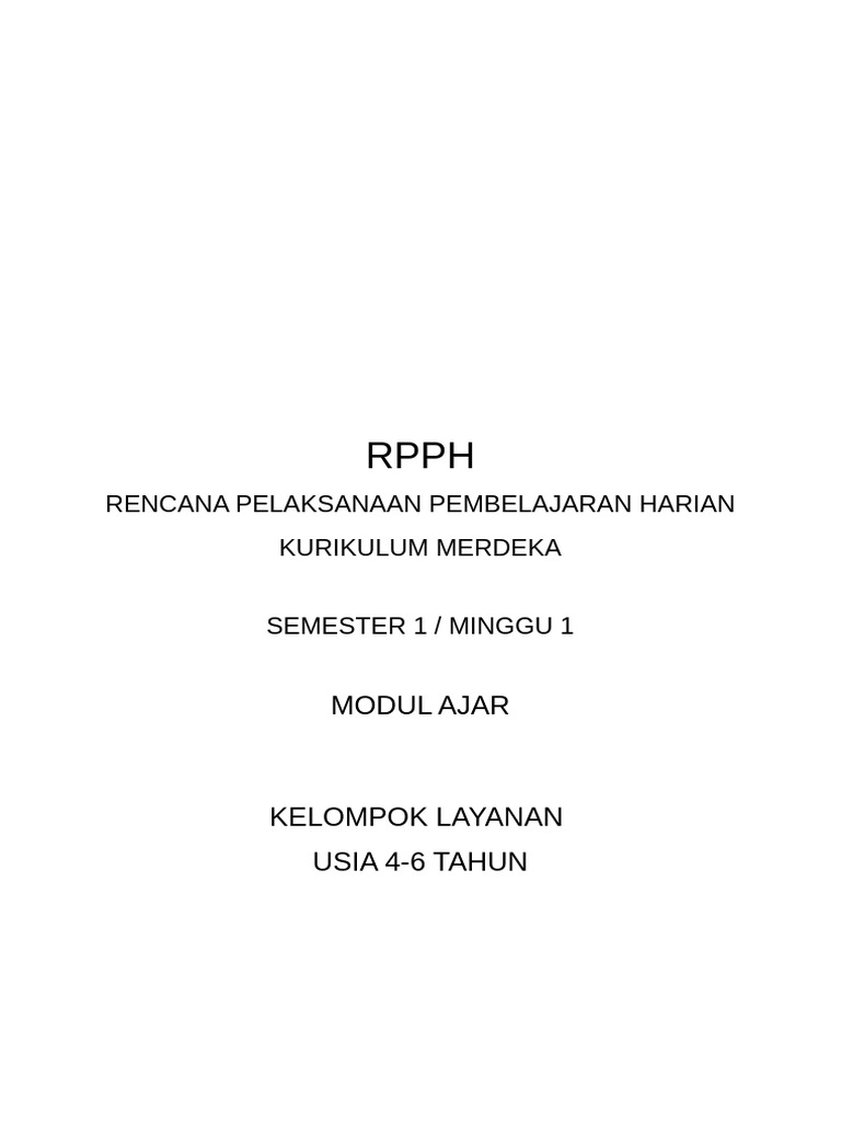 Modul Ajar RPPH TK A 4 5 Tahun Kurmer Smt1 Minggu 1.docx 20240729 ...