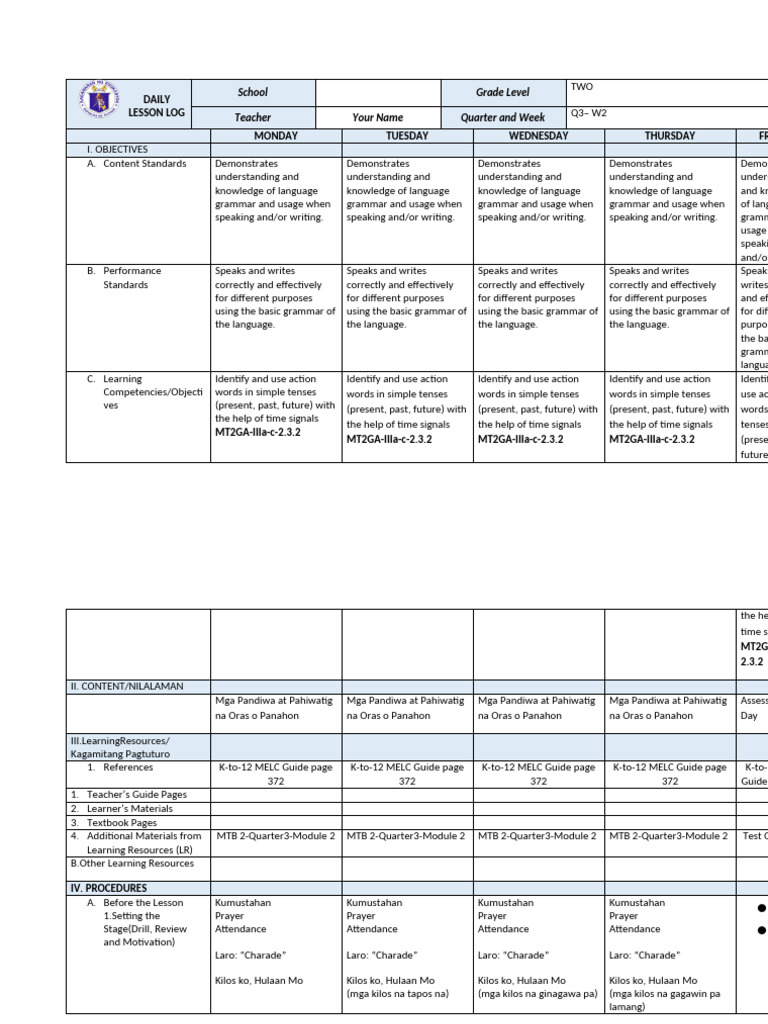 DLL MTB-2 Q3 W2 | PDF