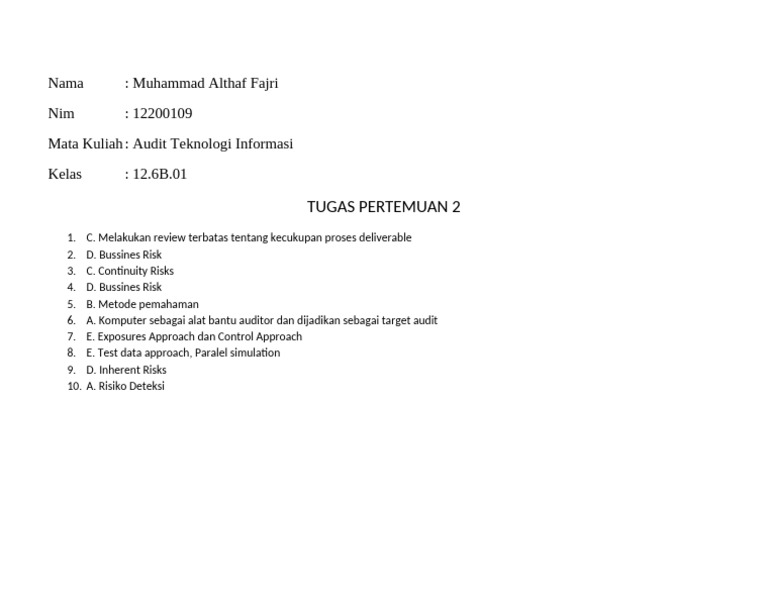 Muhammad Althaf Fajri Tugas P2 | PDF