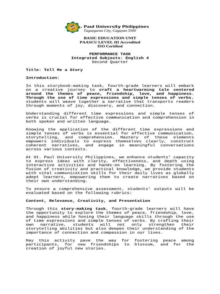 English 4 2nd Quarter Peta | PDF | Learning | Narrative