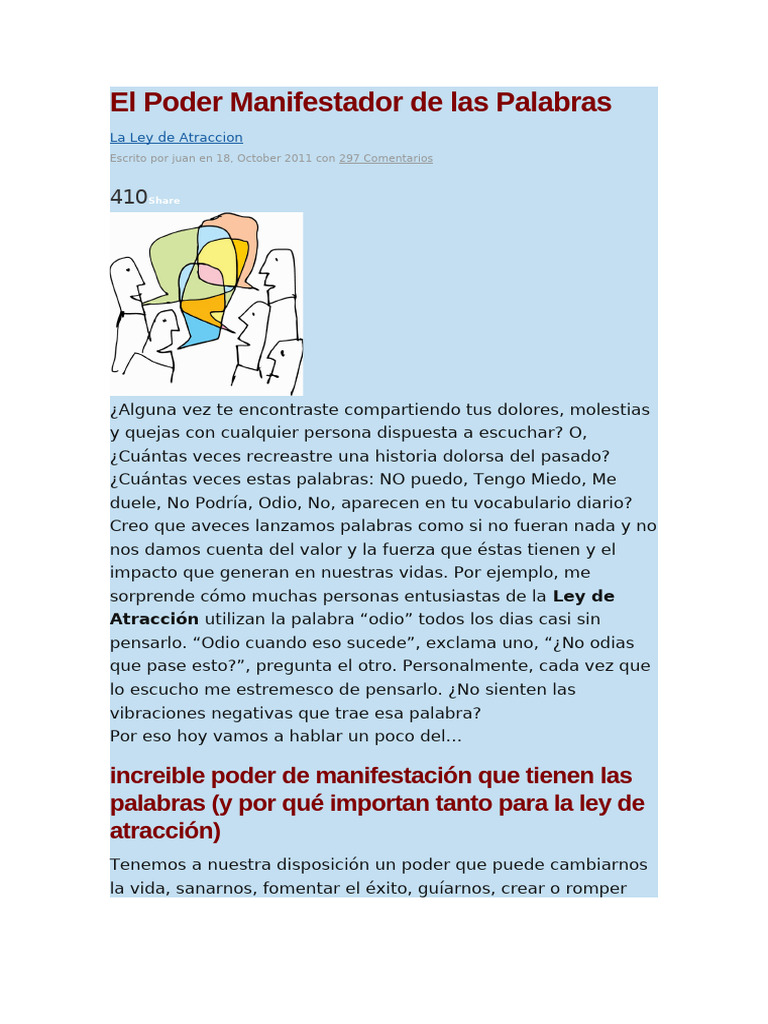 El Poder Manifestador de Las Palabras | PDF