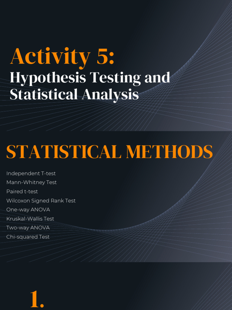 Activity 6 Hypothesis Testing And Statistical Analysis Pdf