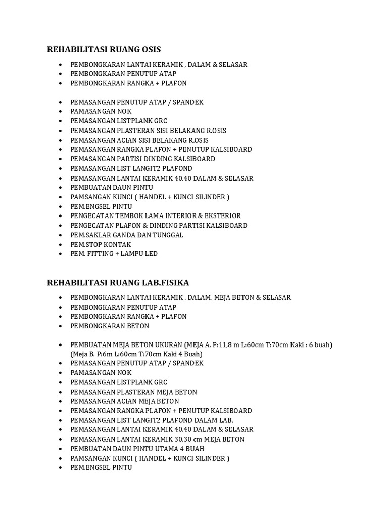 REK.OSIS , LAB BIO , LAB FISIKA | PDF