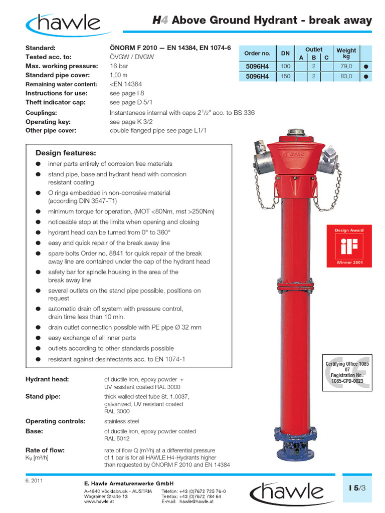 Above Ground Hydrant - Break Away: Design Features | PDF
