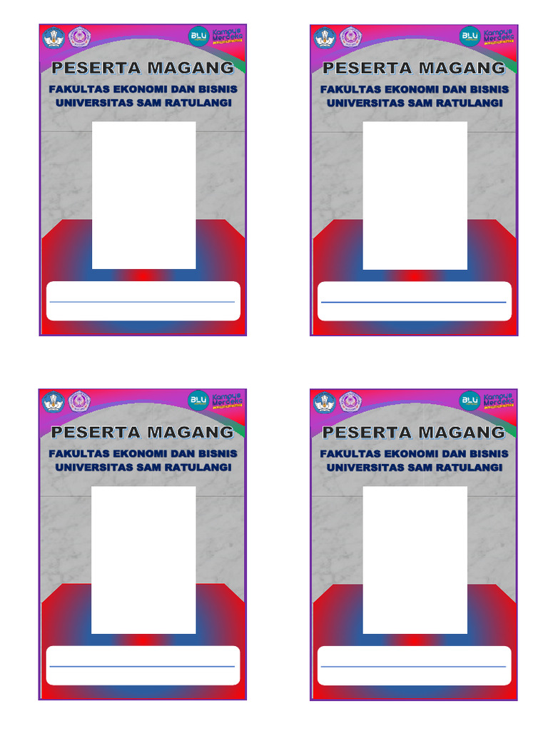 Contoh Id Card Magang 2022 | PDF