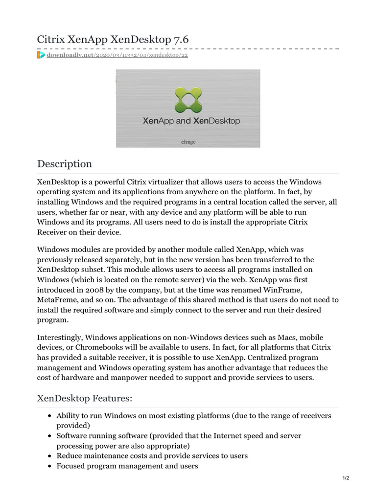 Citrix XenApp XenDesktop 76 | PDF
