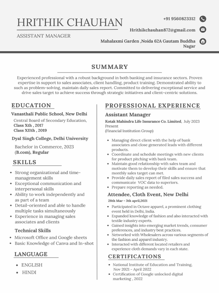 Hrithik Resume 01 | PDF