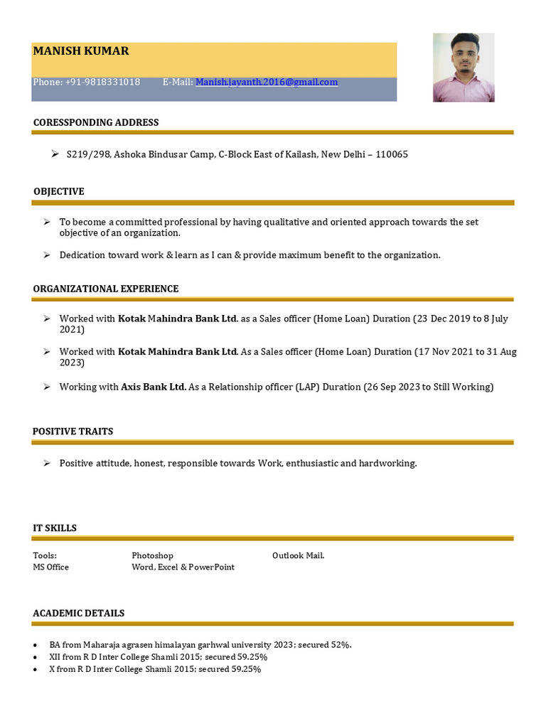 Manish CV | PDF