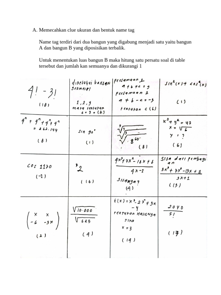 Clue Name Tag Ukuran | PDF Clue Name Tag Ukuran | PDF