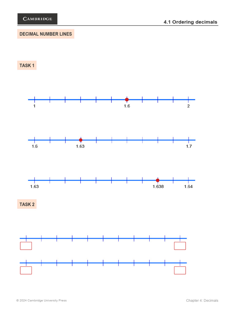 Ordering Decimals on Number Lines | PDF | Teaching Methods & Materials