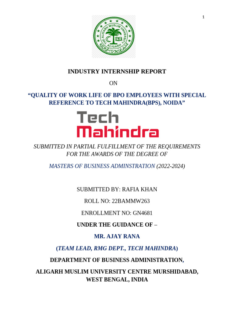 Sip Report-Rafia Khan | PDF