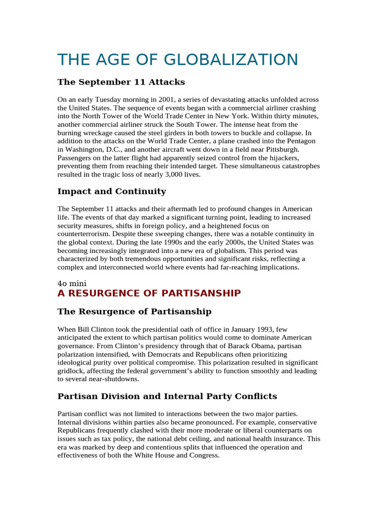 The Age of Globalization | PDF