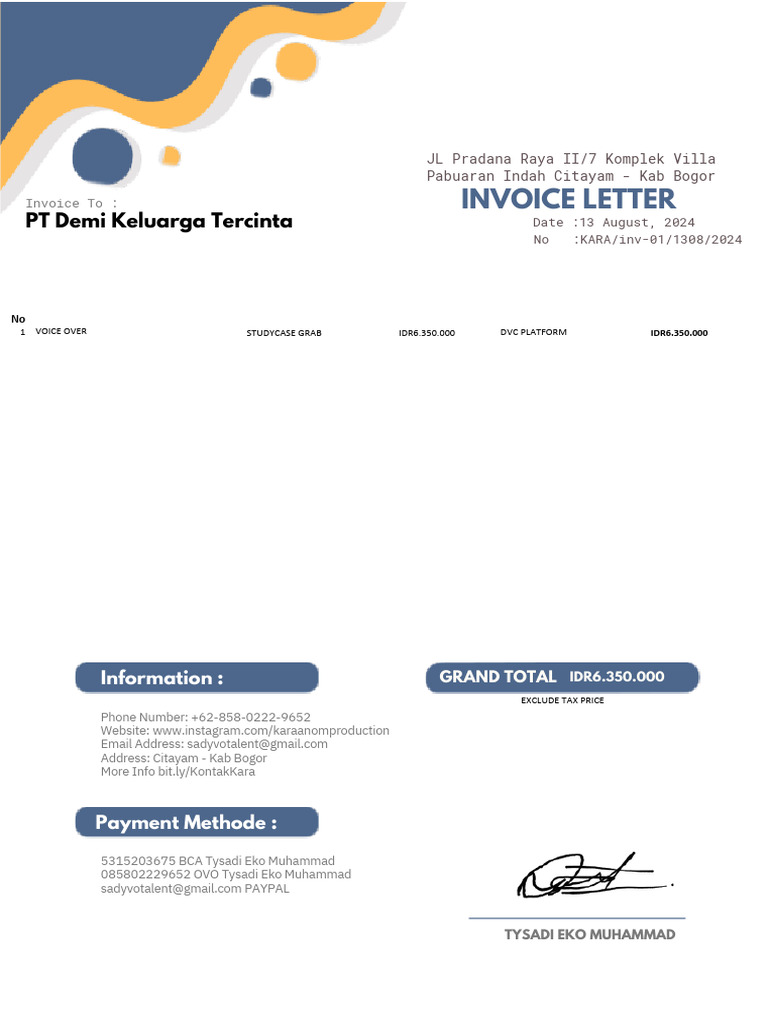 Invoice Letter | PDF