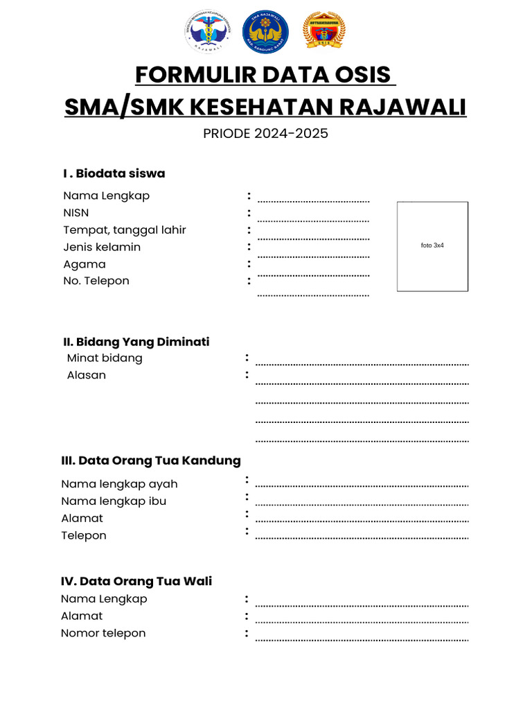 Formulir Osis | PDF
