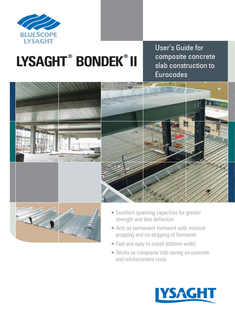 Lysaght Bondek II User Guide For Composite Concrete Slab Construction ...