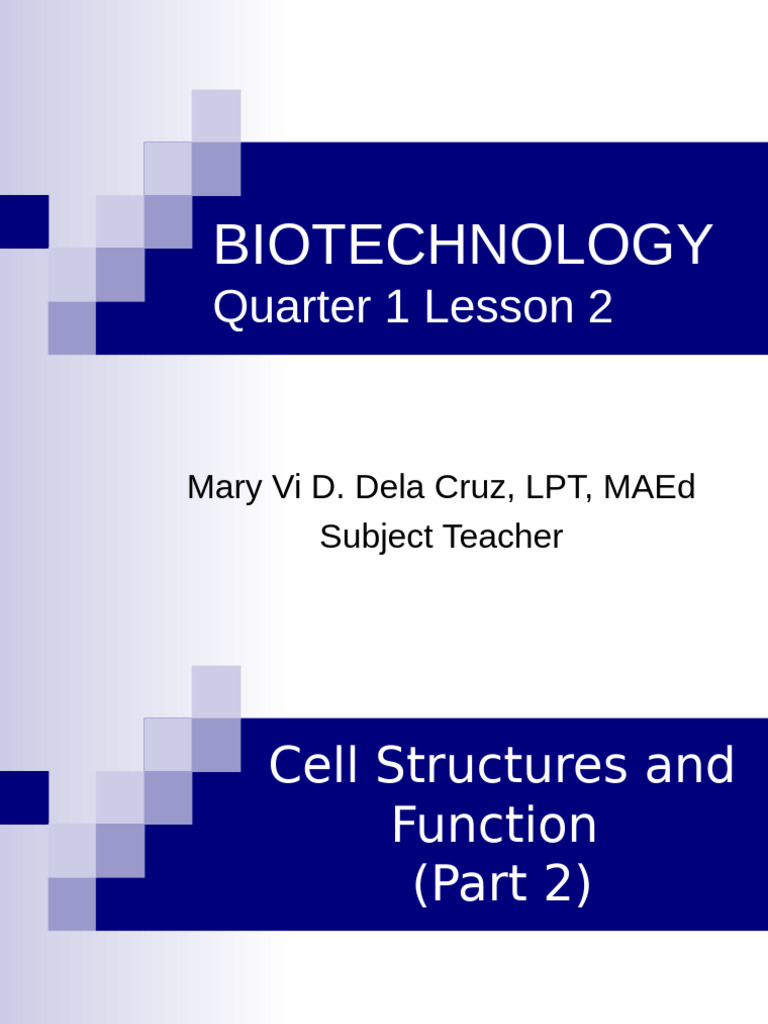 Q1 Lesson 2 Cell Structures & Functions Part 2 | PDF