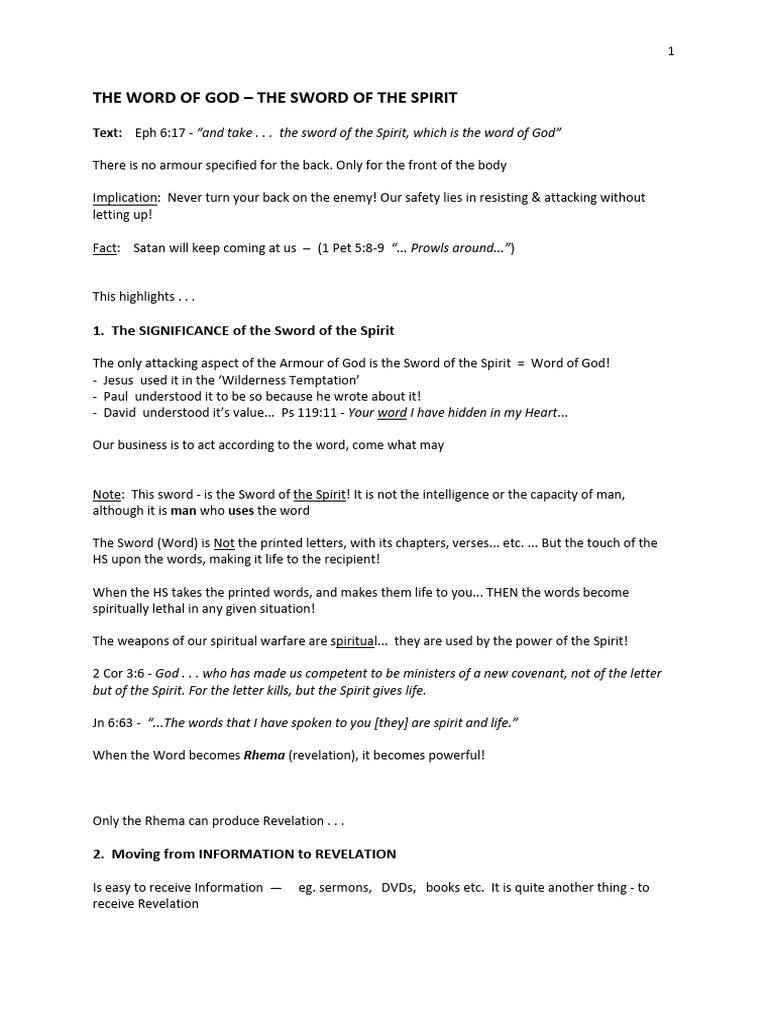 Sword of The Spirit | PDF | Revelation | Jesus