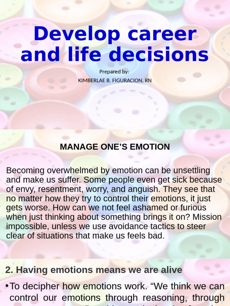 Develop Career and Life Decisions LEC | PDF