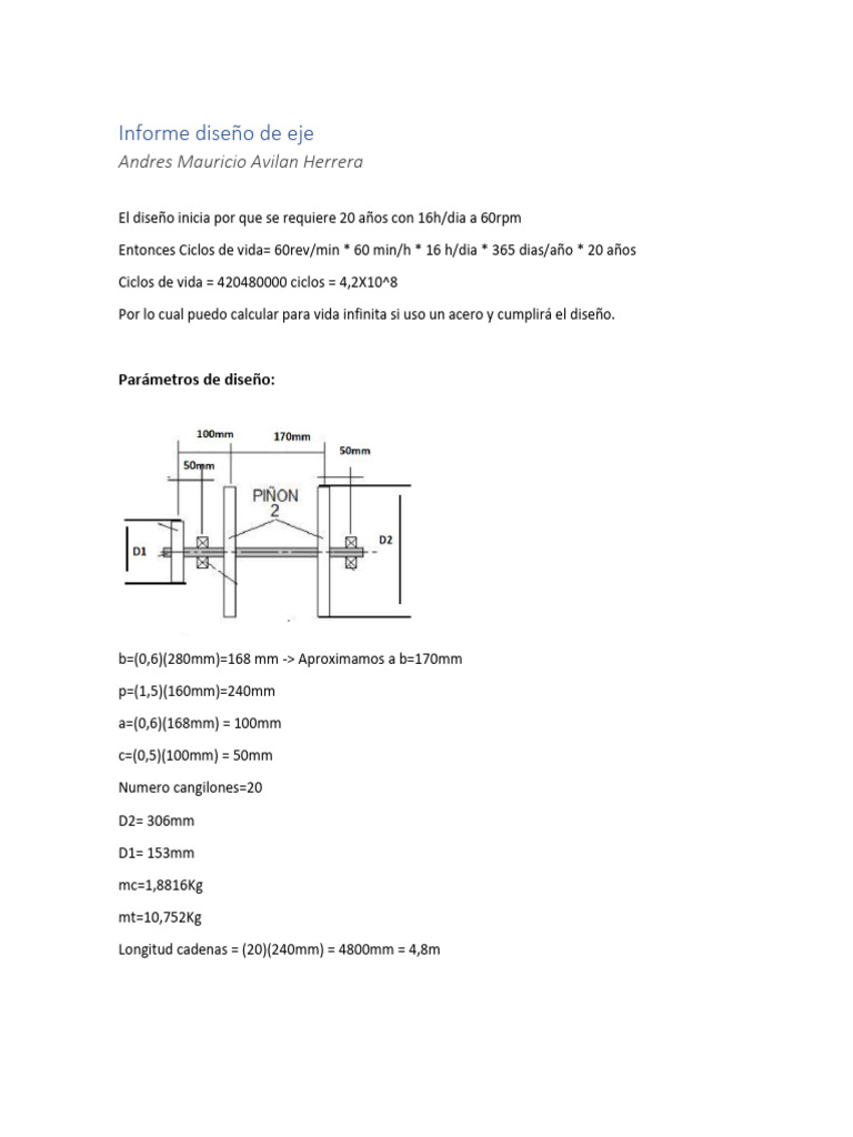 Informe Diseño de Eje | PDF