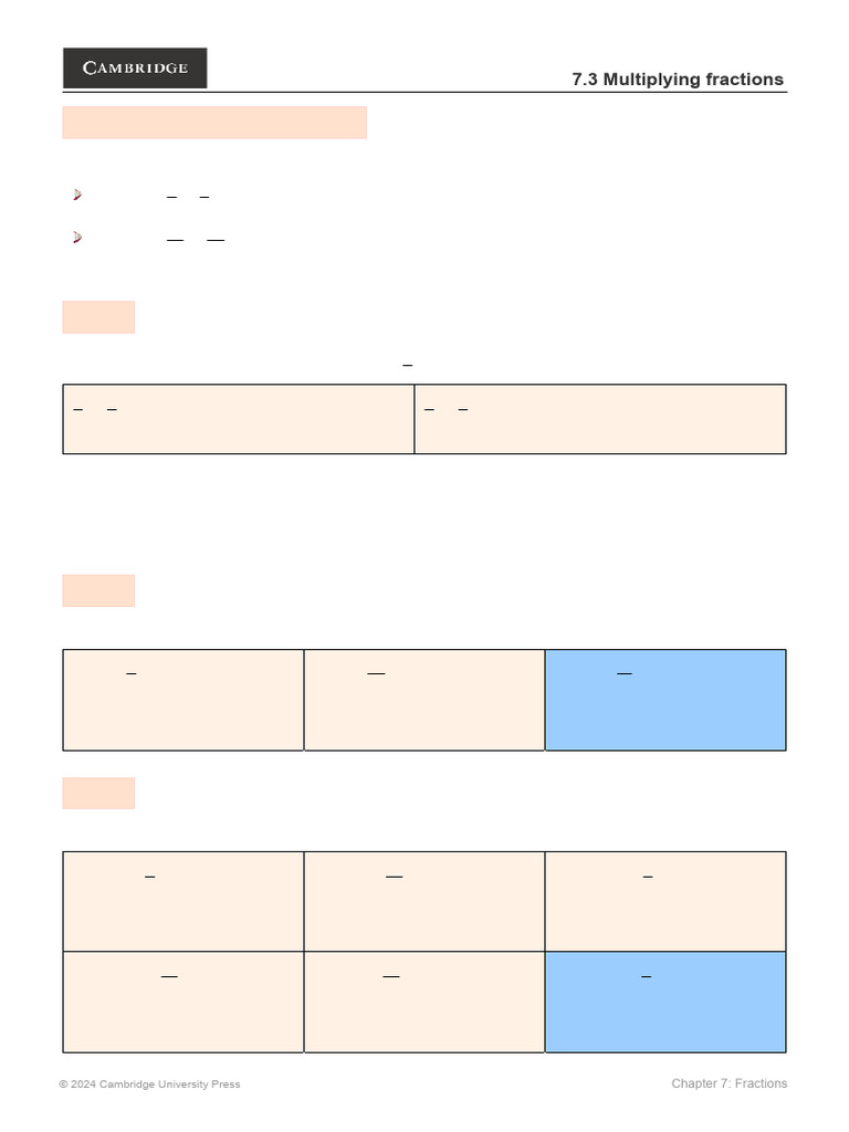 G7-Math Stage 7 Unit 7.3 Multiply Fraction | PDF