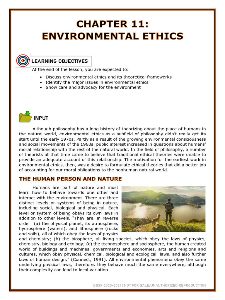 Chapter 11 Environmental Ethics | PDF | Environmental Ethics | Natural ...