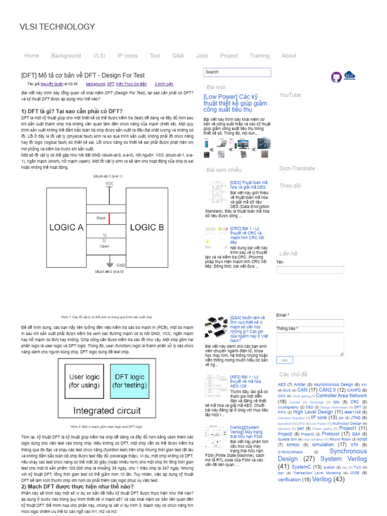 (Dft) Mô Tả Cơ Bản Về Dft - Design for Test ~ Vlsi Technology | PDF