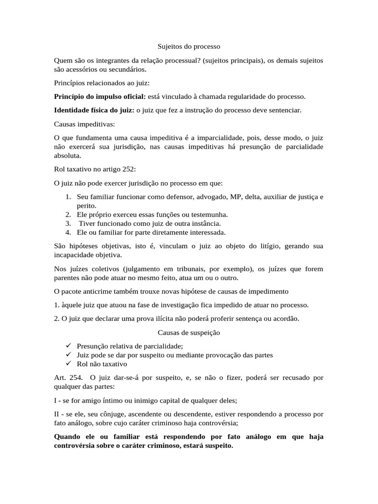 Sujeitos Do Processo | PDF