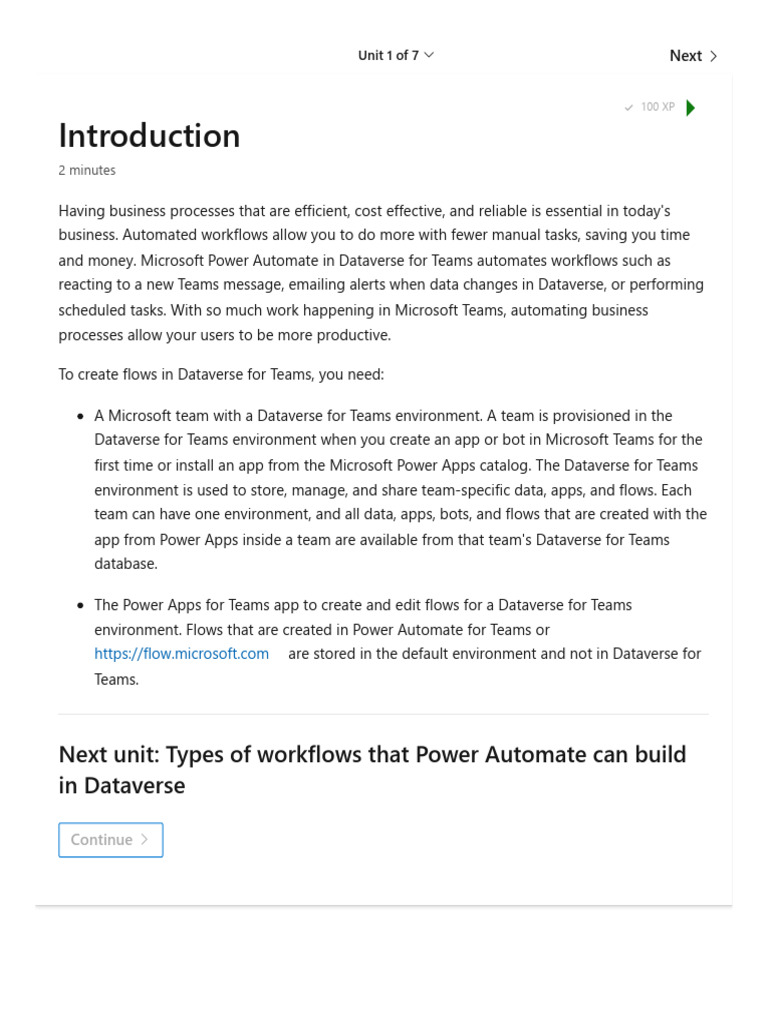 Build Your First Workflow With Power Automate and Dataverse For Teams | PDF
