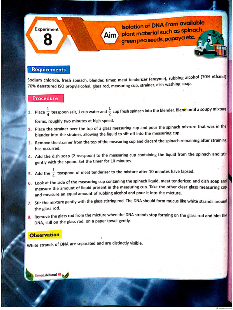 Biology Practical 12 | PDF