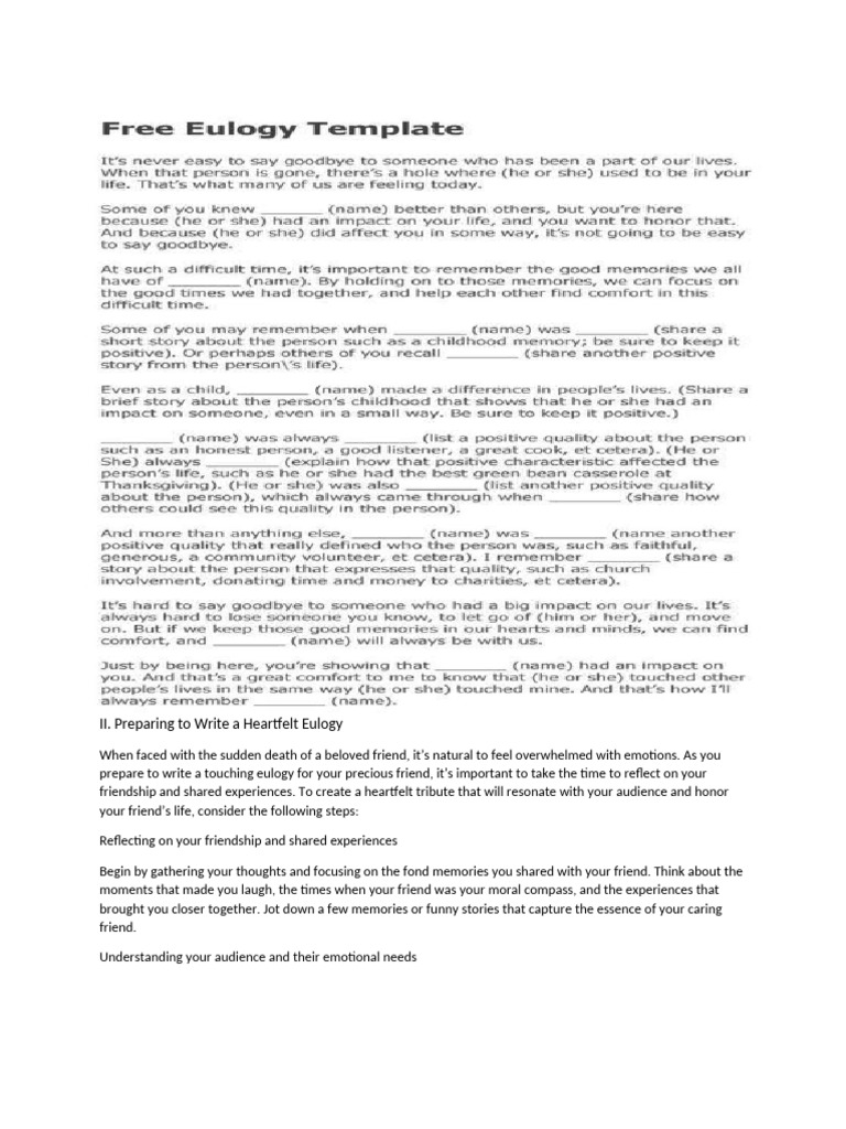 Eulogy Tips | PDF
