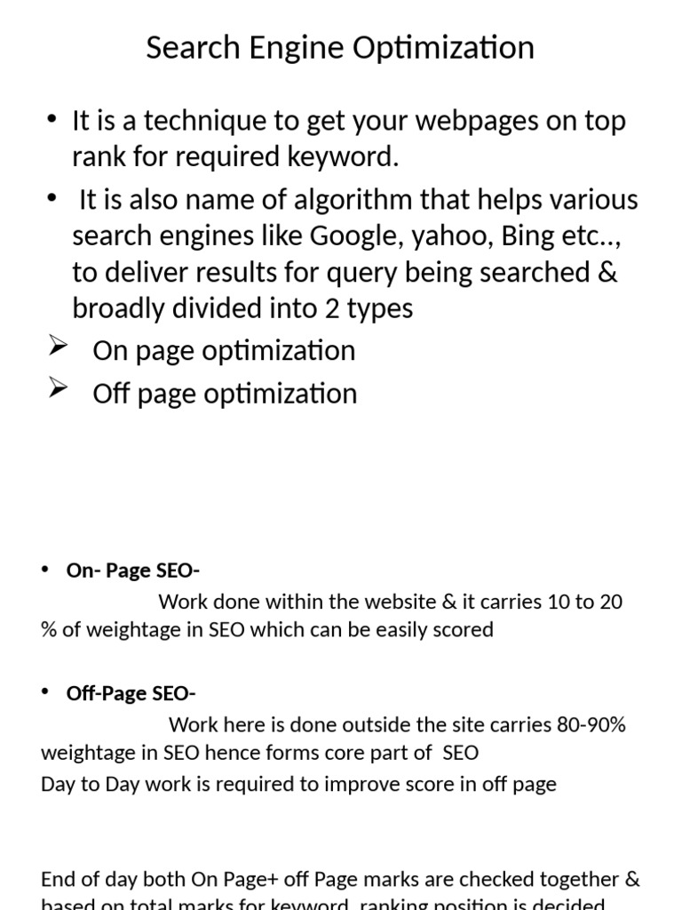 Search Engine Optimization | PDF