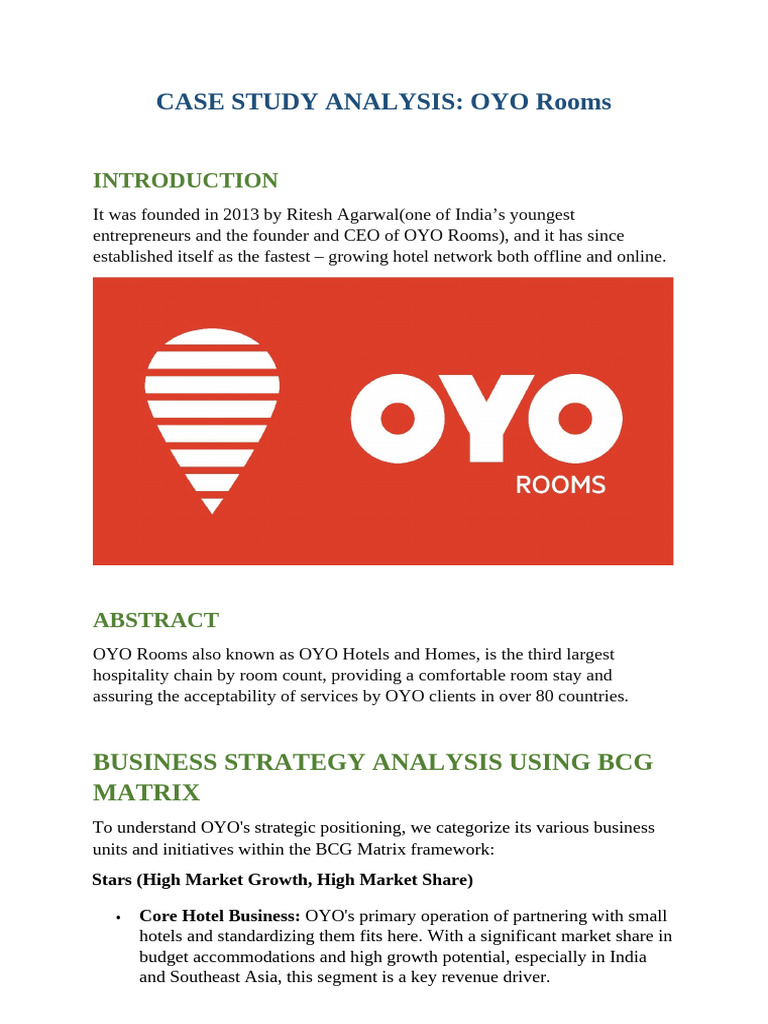 Case Study Finlatics Oyo Rooms | PDF