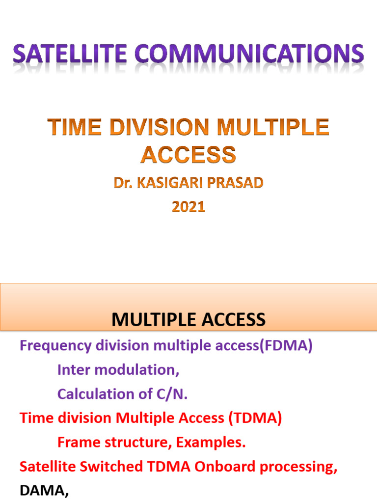 3.1 Sat Comm Unit 3 TDMA Concepts | PDF