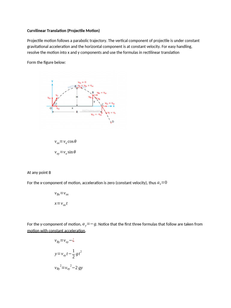 Curvilinear Translation | PDF