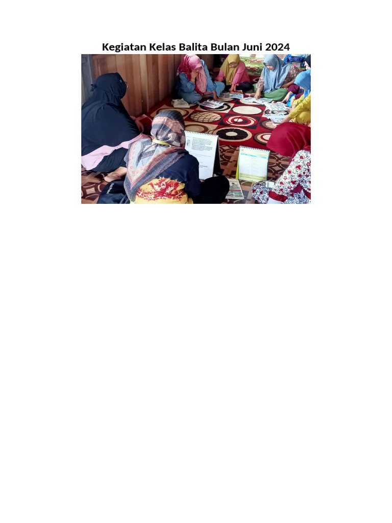Kegiatan Kelas Balita Bulan Juni 2024-1 | PDF